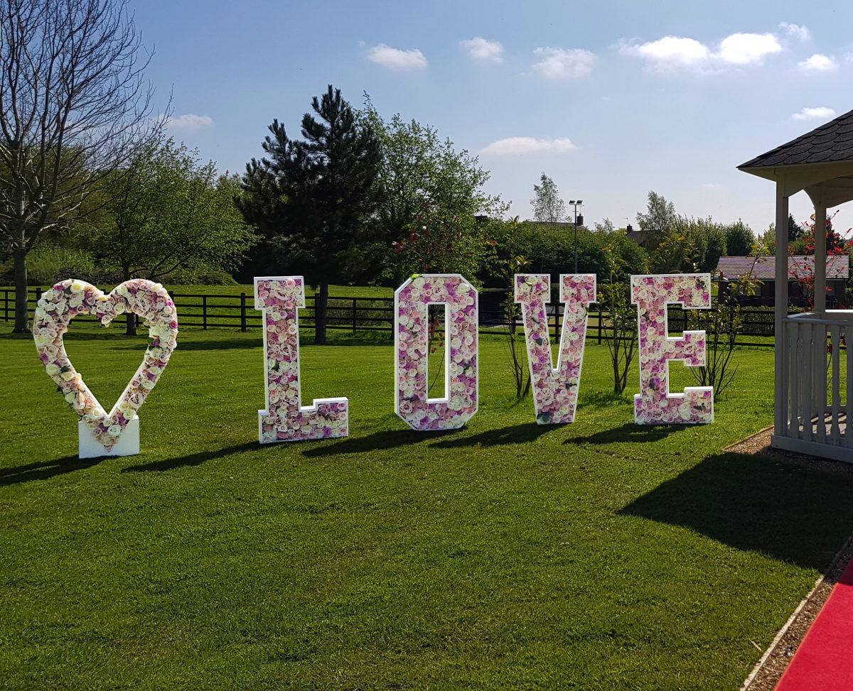 Floral Large Love Letters & Heart for Hire - The Added Extra